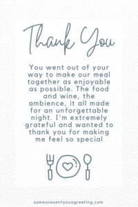 41 Ways to Say 'Thank You for Dinner' - Someone Sent You A Greeting