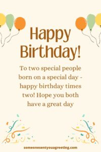 35+ Birthday Wishes for Two People on the Same Day - Someone Sent You A ...